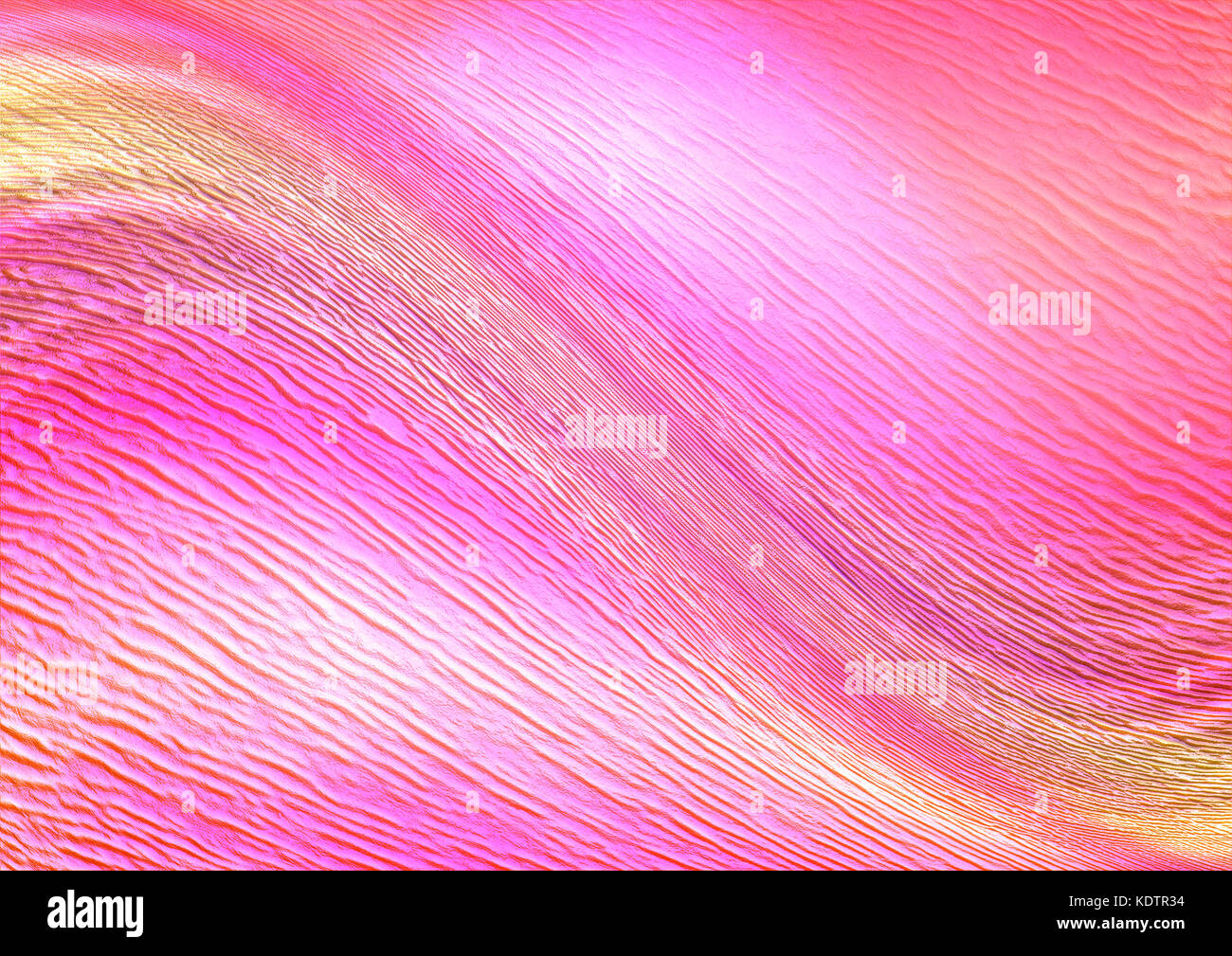 Wavy fluted pink purple background covered in flowing yellow waves ...