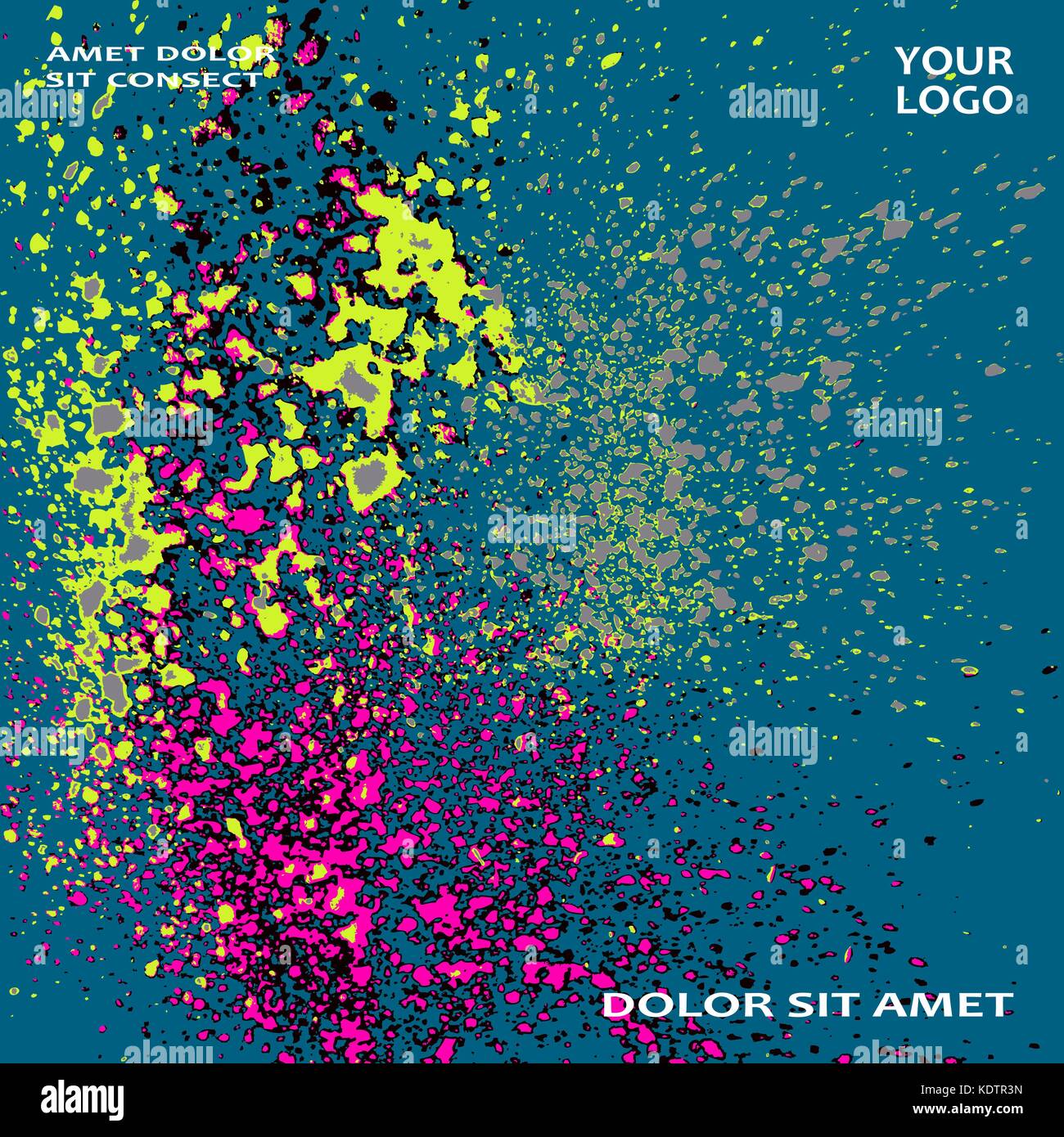 Neon explosion paint splatter artistic cover frame design. Decorative ...