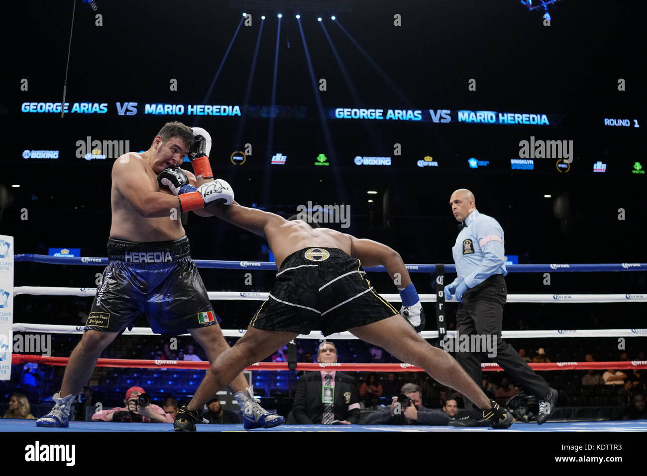 Brooklyn, New York, USA. 14th Oct, 2017. GEORGE ARIAS and MARIO HEREDIO ...