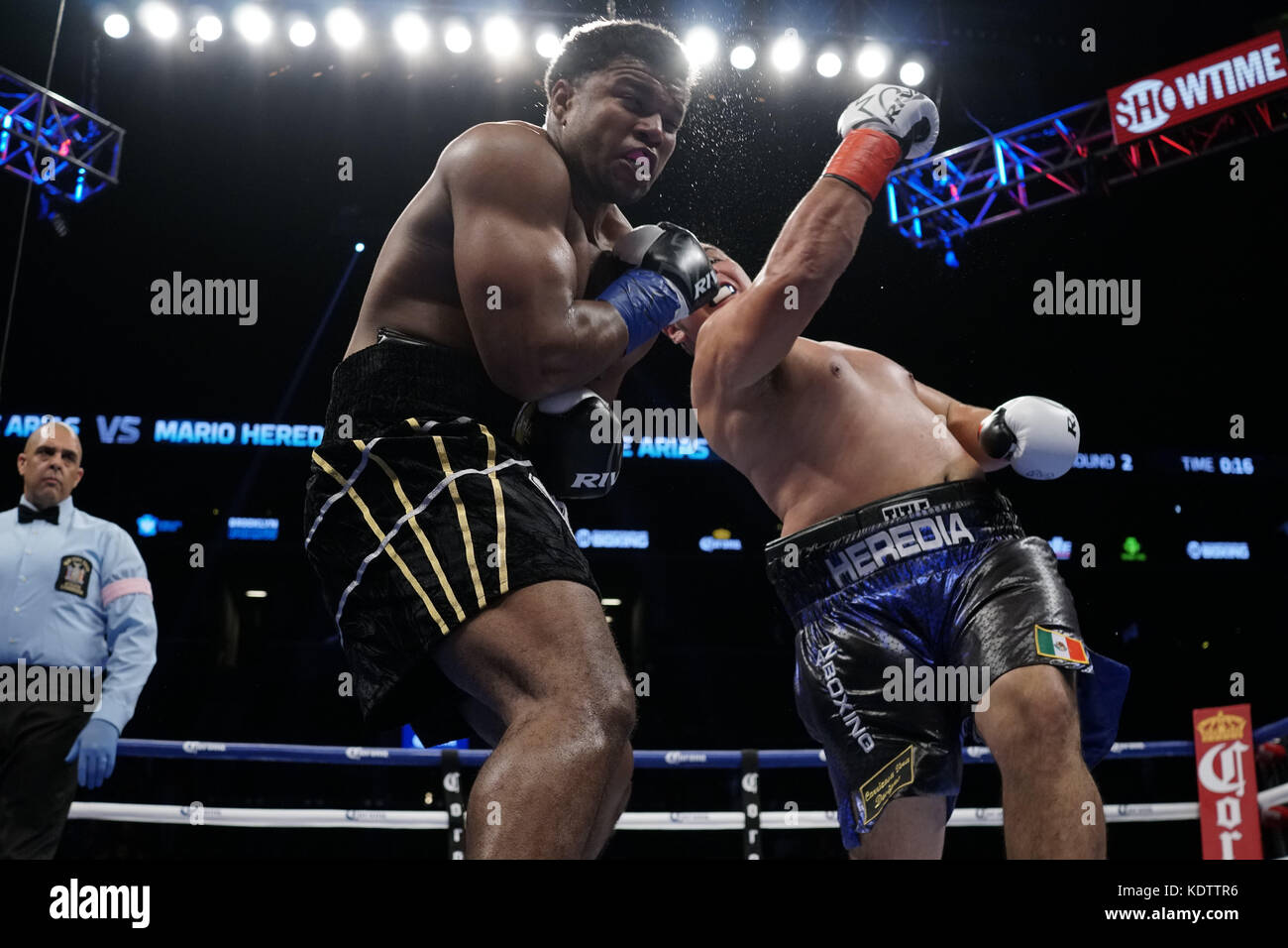 Brooklyn, New York, USA. 14th Oct, 2017. GEORGE ARIAS and MARIO HEREDIO ...