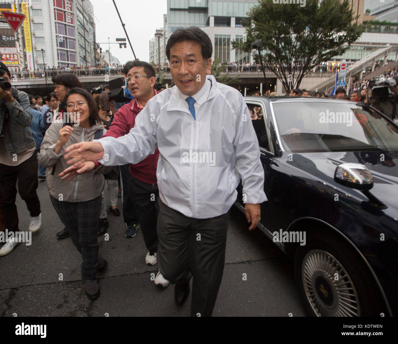 October 14, 2017, Shinjuku, Tokyo, Japan: Yukio Edano, leader of ...