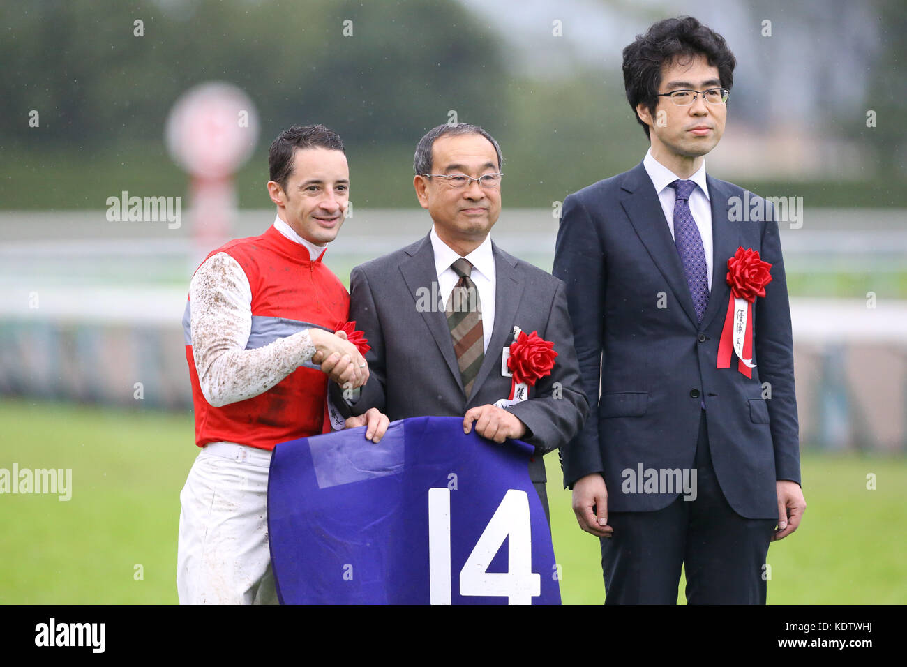 Kyoto, Japan. 15th Oct, 2017. (L-R) Christophe Lemaire, Mitsuru Hashida ...