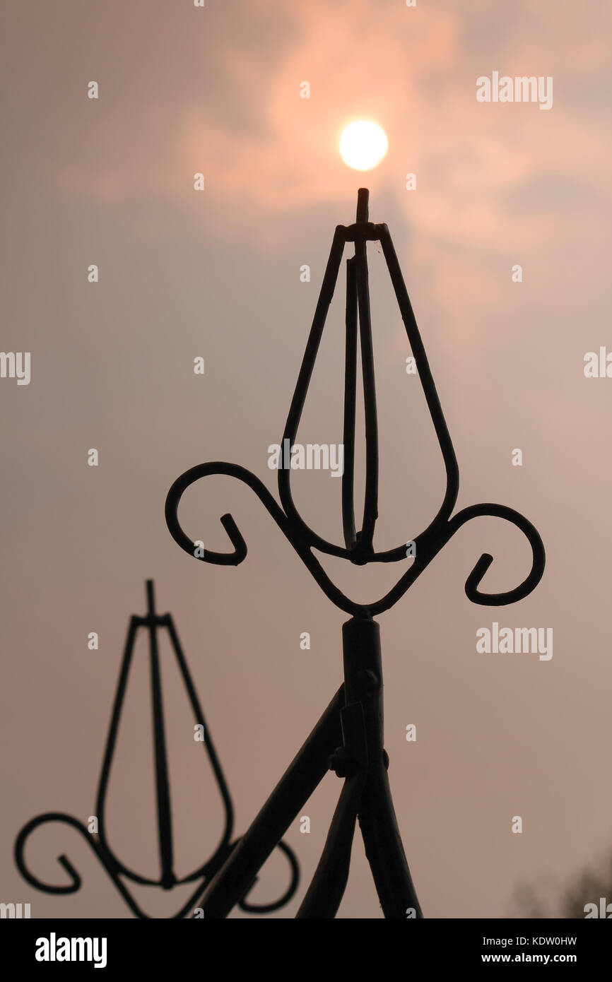 Bristol, England - 16th October 2017: Red sun. An unusual reddish sky ...