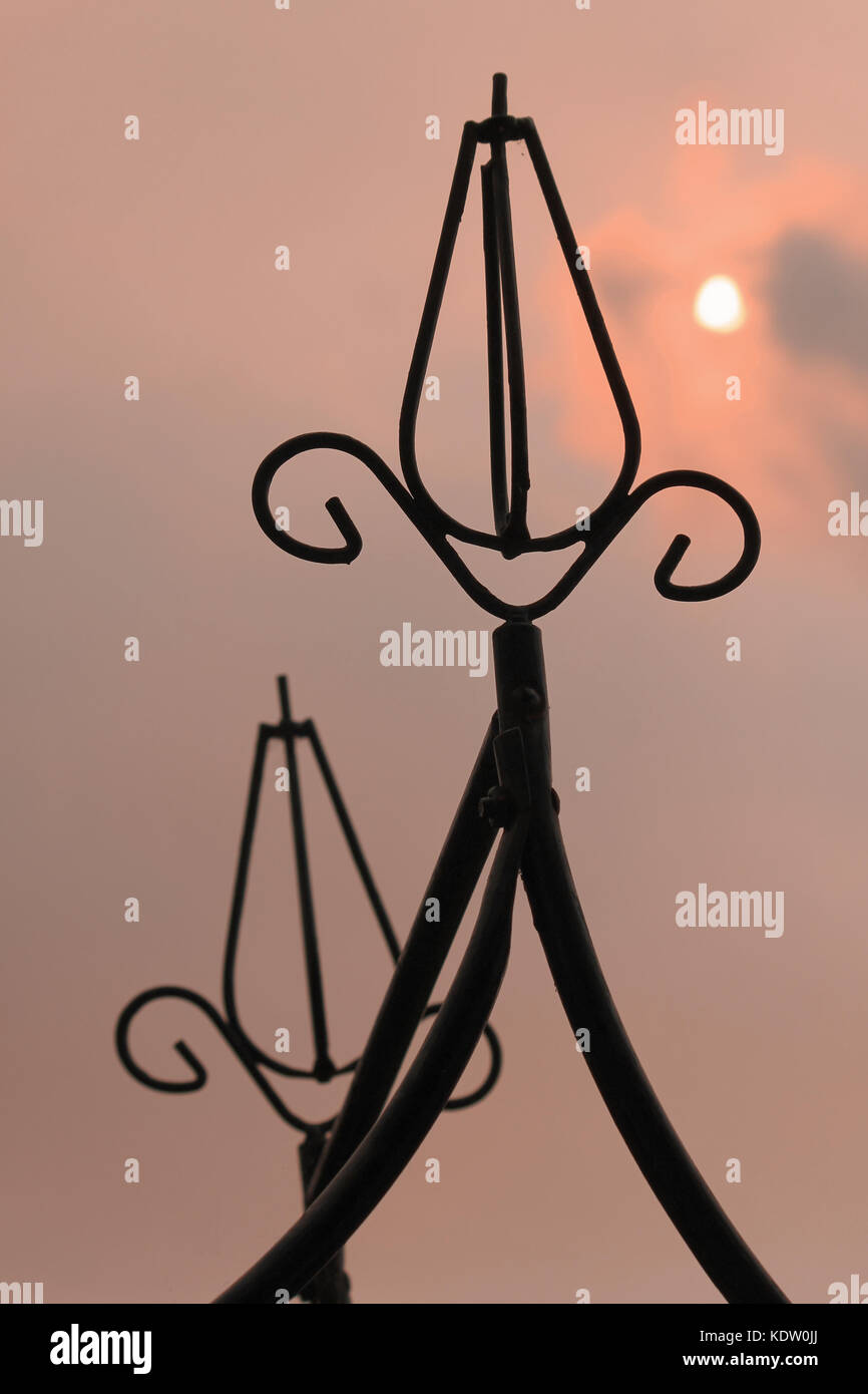 Bristol, England - 16th October 2017: Red sun. An unusual reddish sky ...