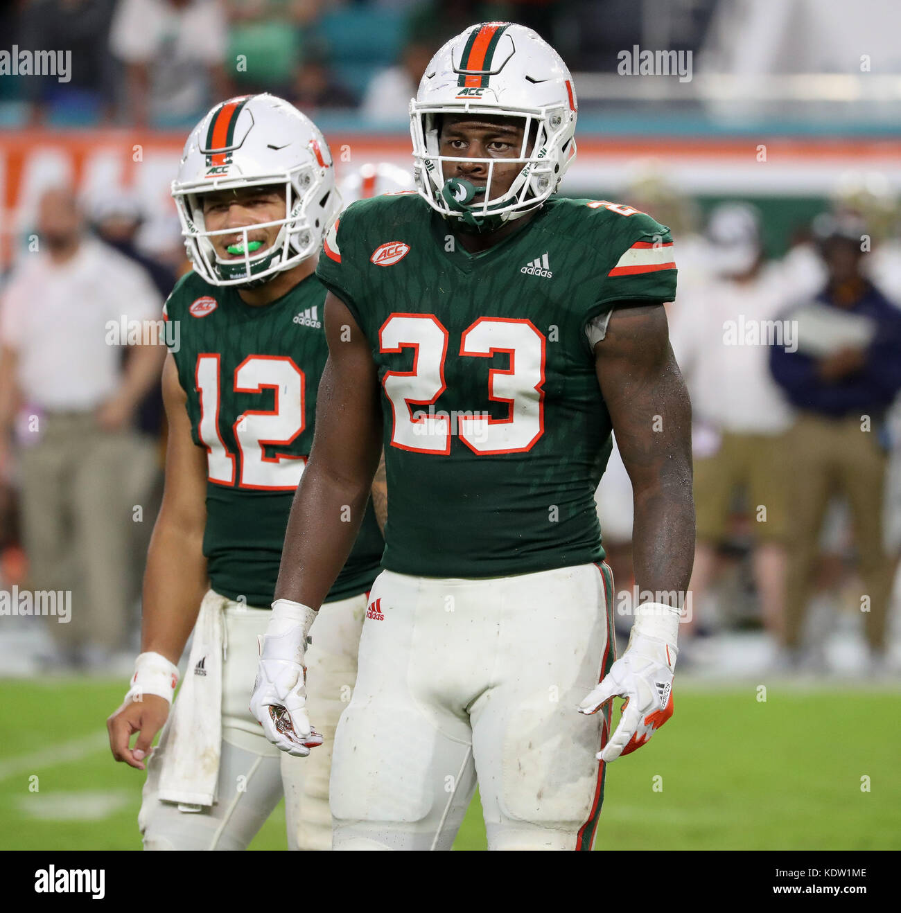 University of miami hurricanes quarterback malik rosier 12 hi-res stock ...
