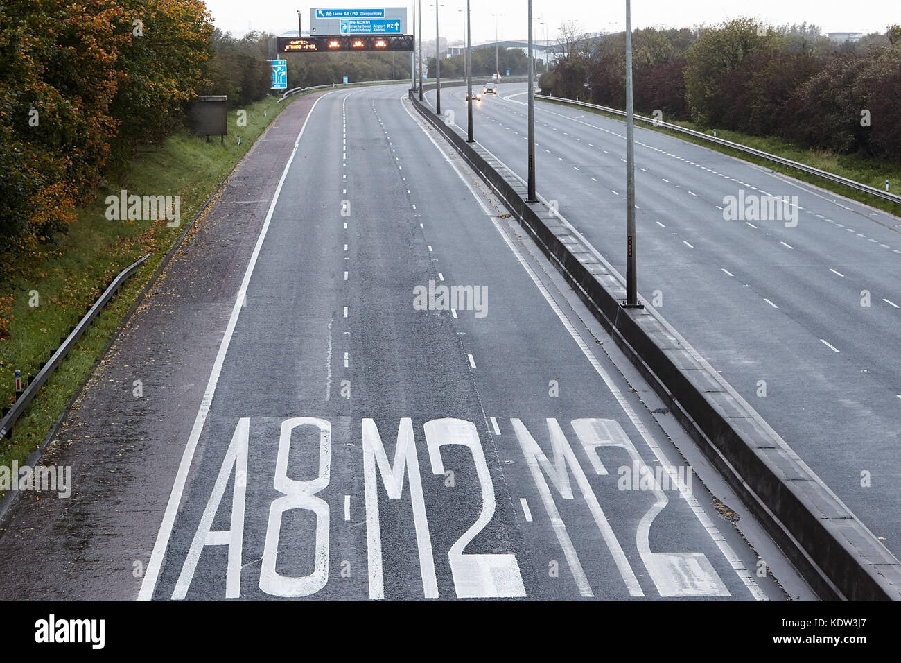 Newtownabbey, Northern Ireland. 16th October, 2017. M2 motorway almost ...
