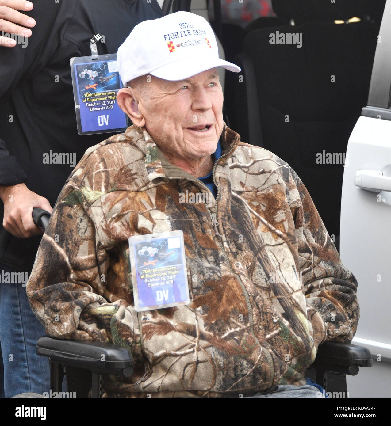 Oct 13,2017. Edwards AFB, CA. (Ret) Major General Chuck Yeager 94, who ...