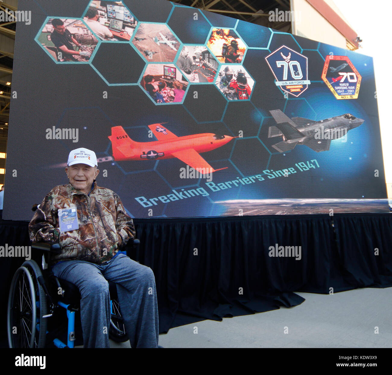 Oct 13,2017. Edwards AFB, CA. (Ret) Major General Chuck Yeager 94, who ...
