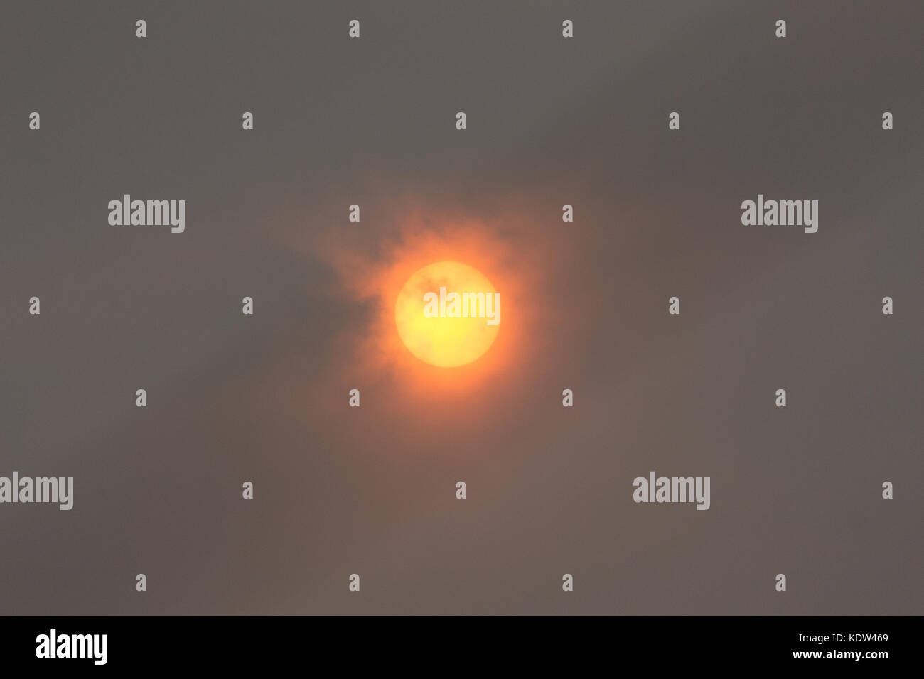 Red Sun - Ex hurricane Ophelia Stock Photo - Alamy
