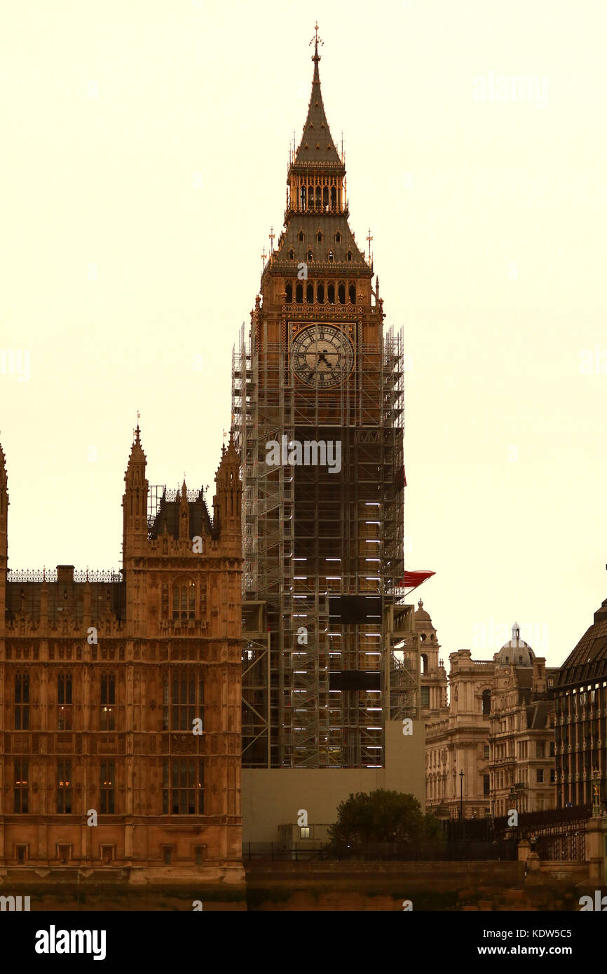 London, UK. 16th Oct, 2017. The Elizabeth Tower, which houses Big Ben ...