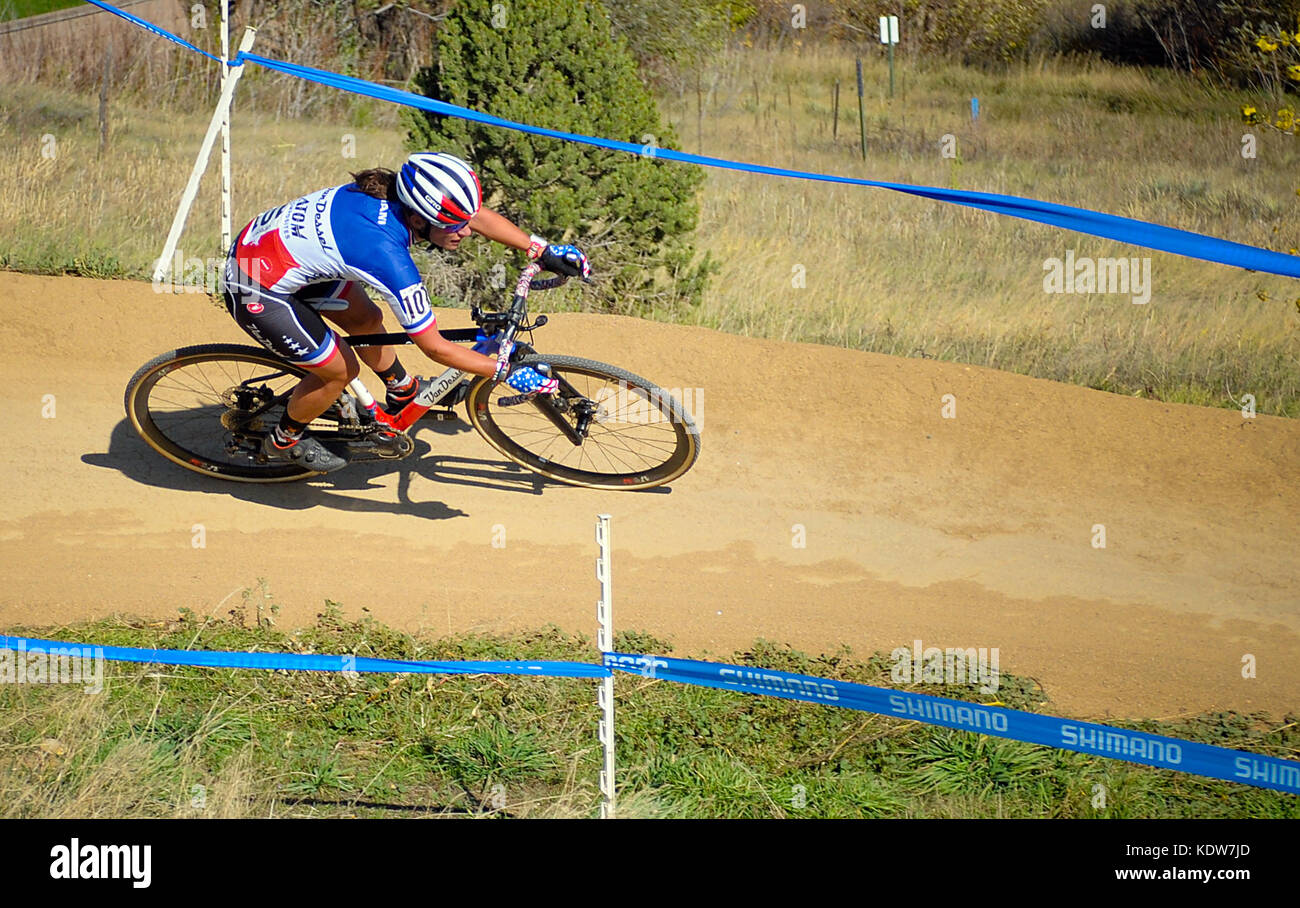 October 14, 2017 - French national champion, Caroline Manni, rounds one ...