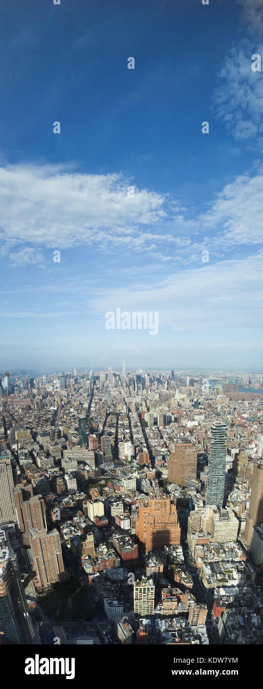 An aerial view of the Manhattan (New York city) skyline from the One ...