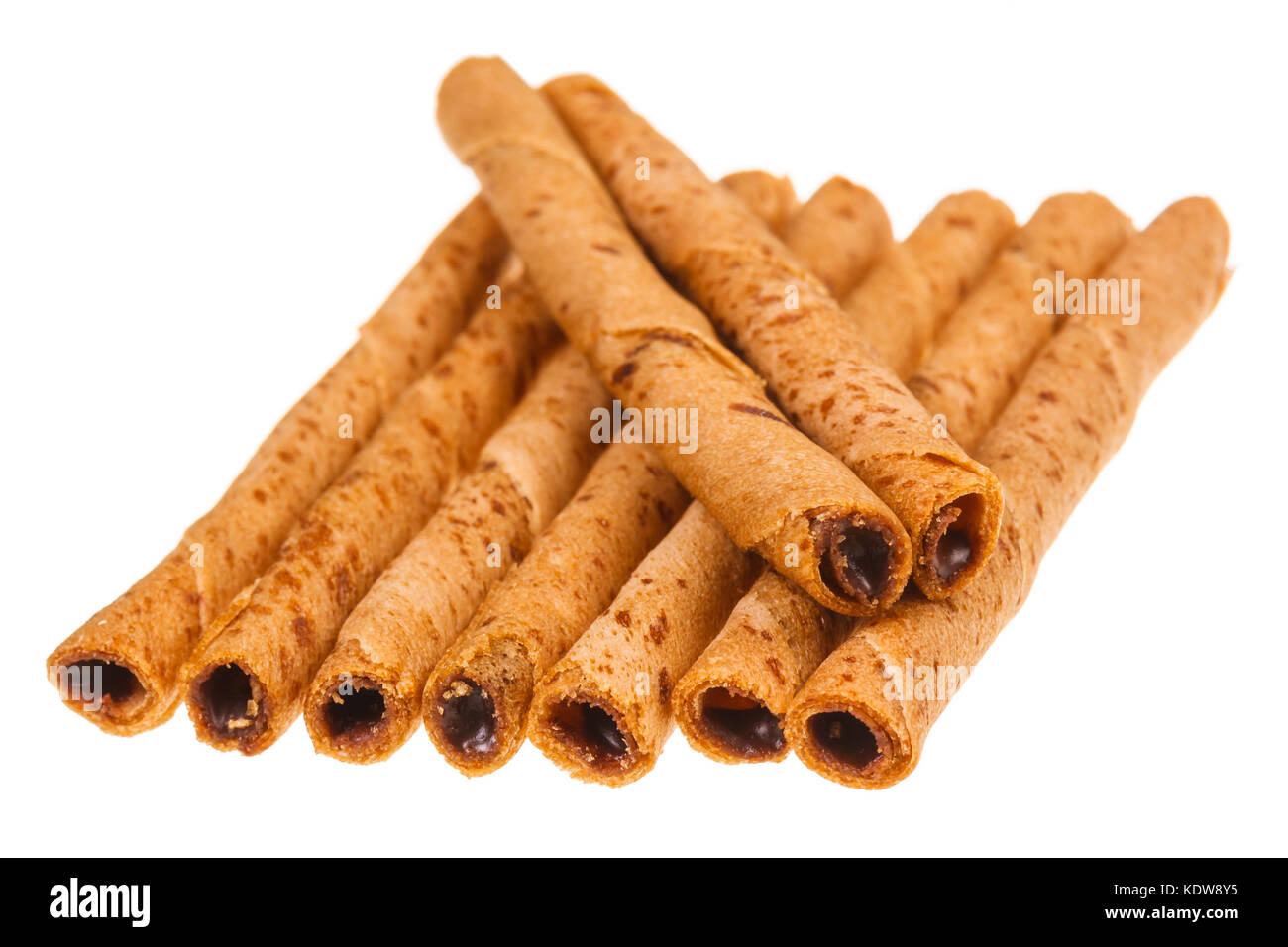 Wafer roll isolated on white Stock Photo - Alamy