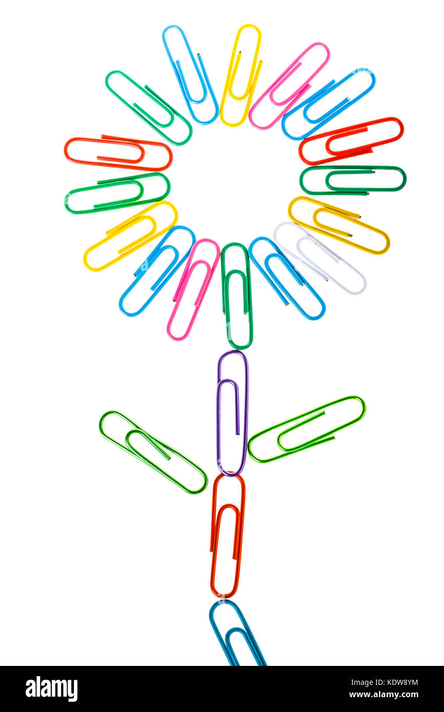 flower from colorful clips office Stock Photo - Alamy