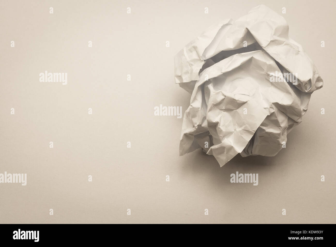 close up of crumpled paper ball : use filter effect to old look Stock ...