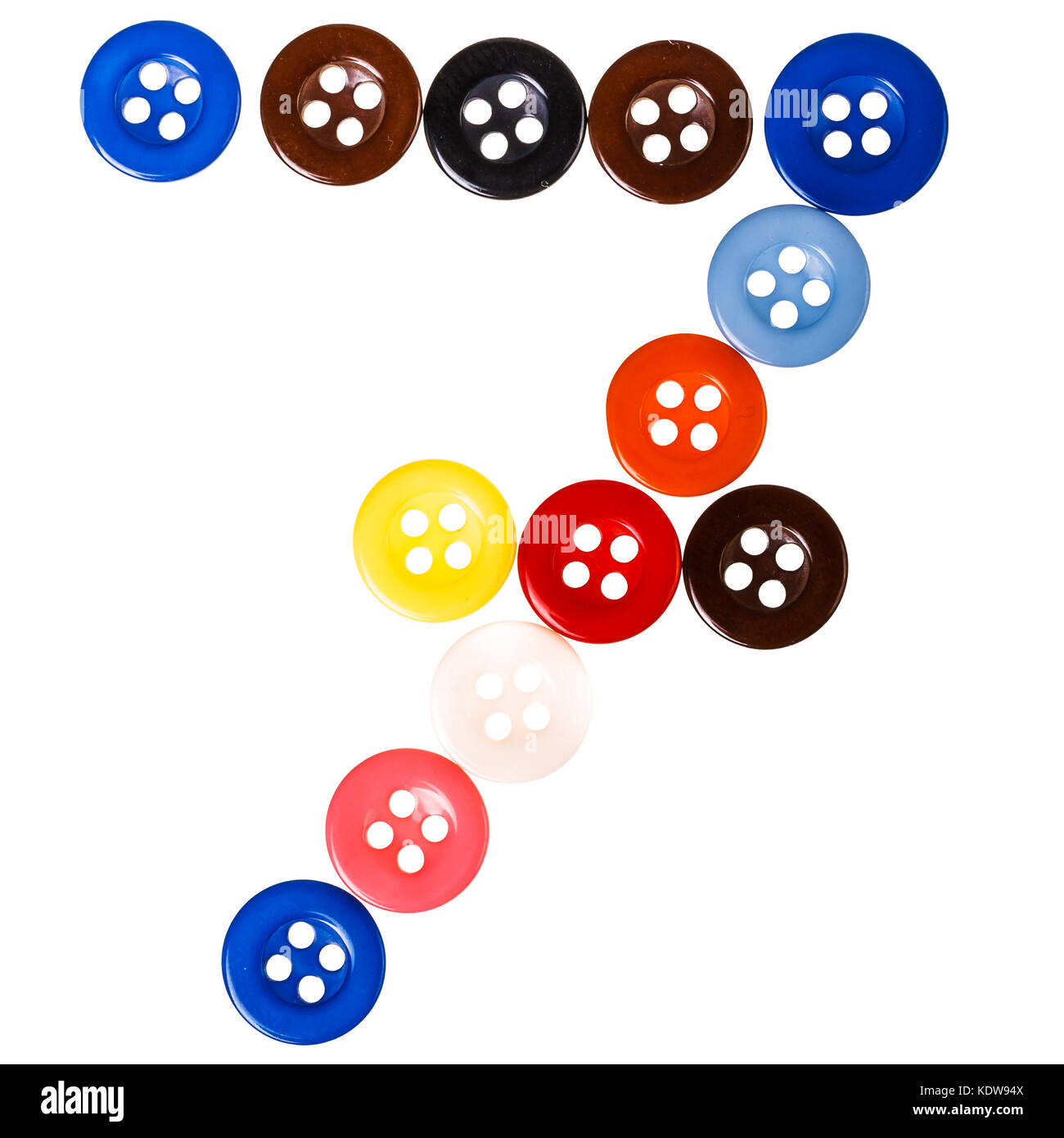 number 7 made from sewing buttons Stock Photo - Alamy