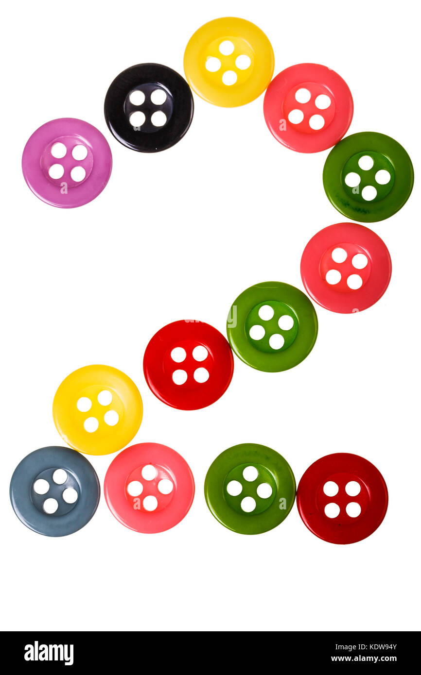number 2 made from sewing buttons Stock Photo - Alamy
