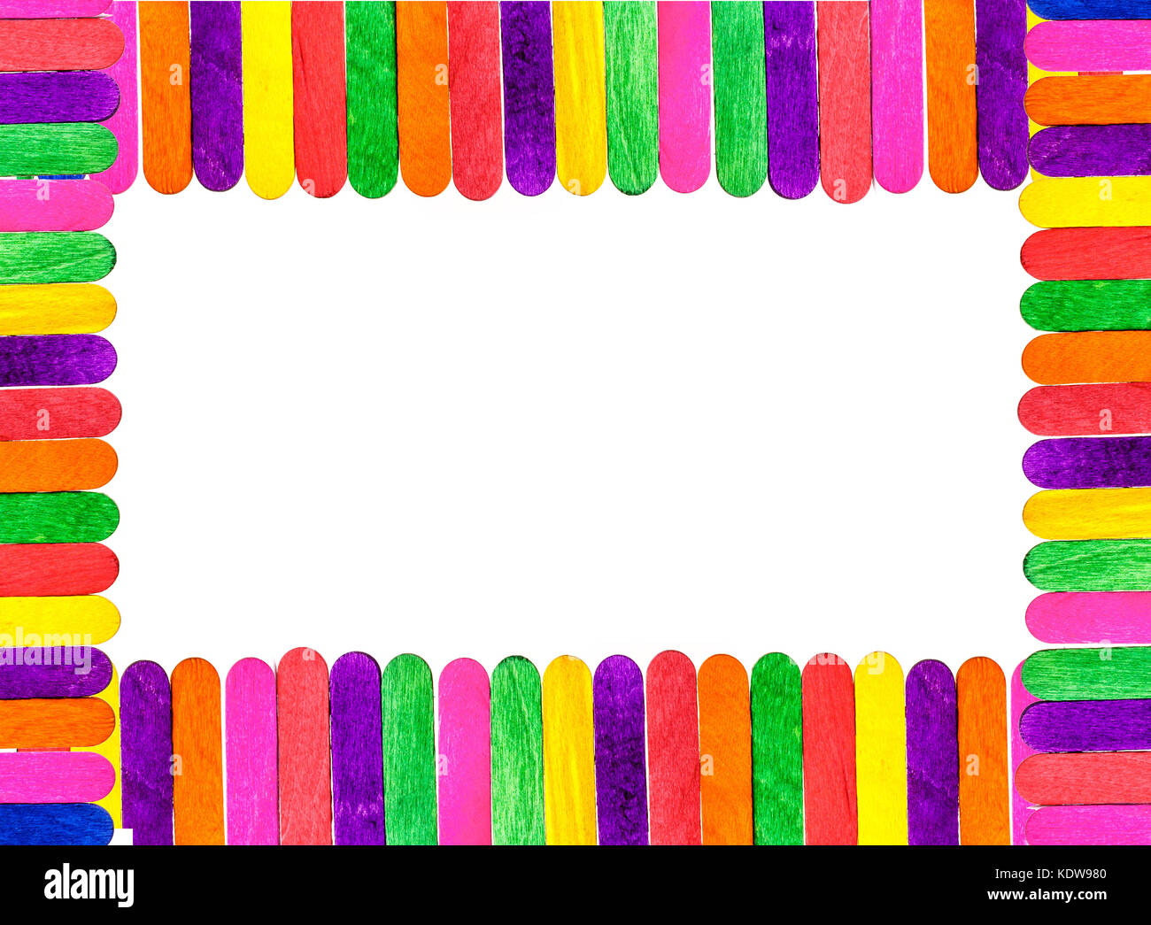 colorful wood ice cream stick frame Stock Photo - Alamy