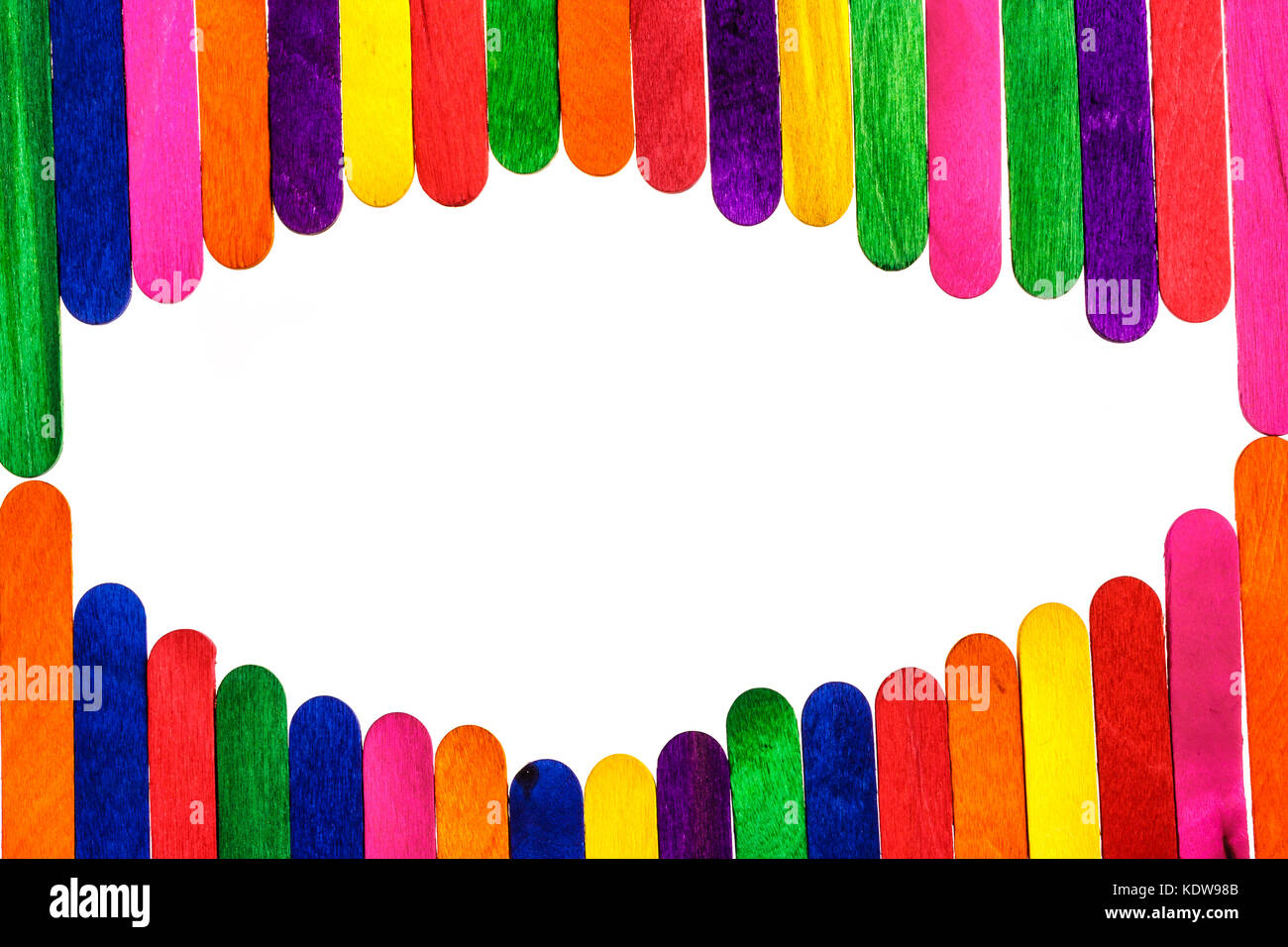 colorful wood ice cream stick frame Stock Photo - Alamy