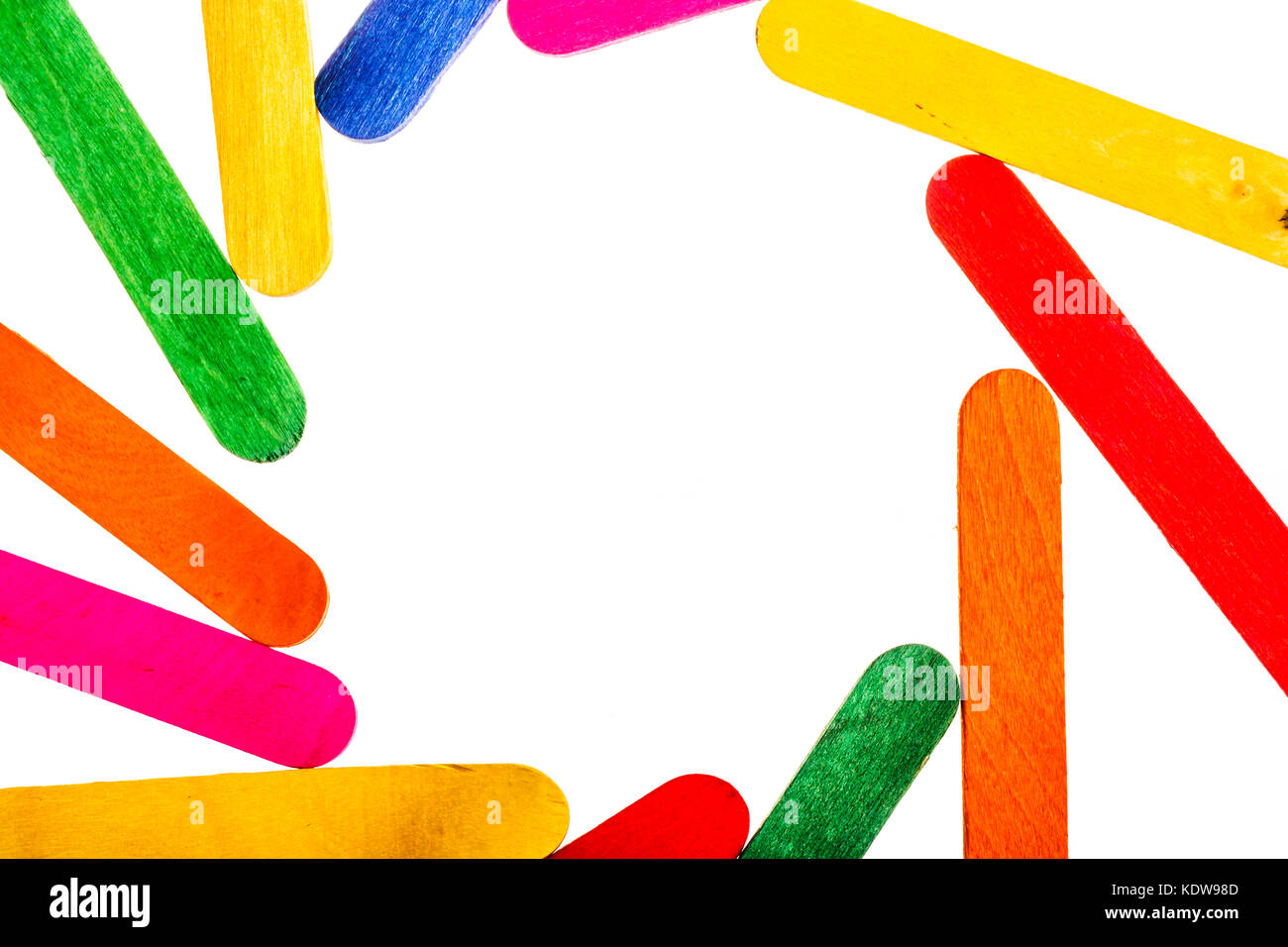colorful wood ice cream stick frame Stock Photo - Alamy