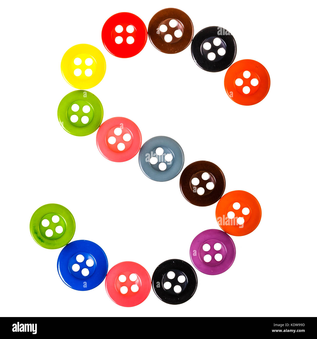 alphabet "S" from button on the white Stock Photo - Alamy