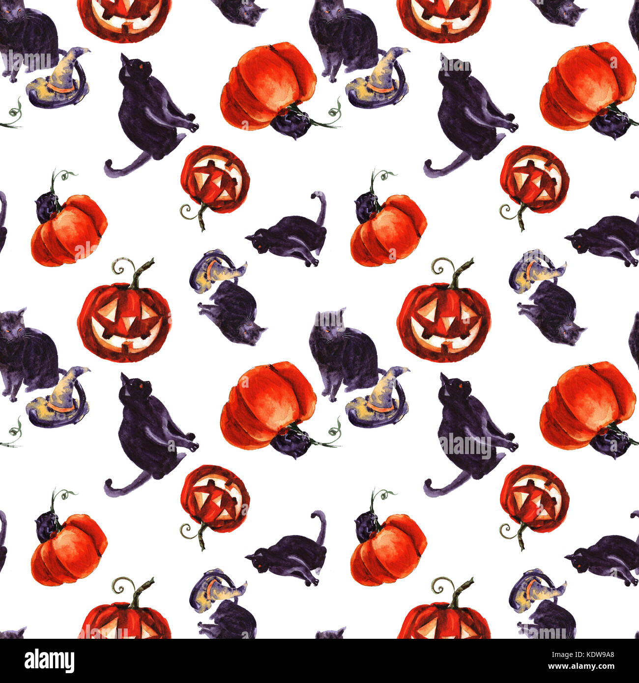 Set Of Cat Cartoon With Different Actions, Halloween Stock Photo - Alamy