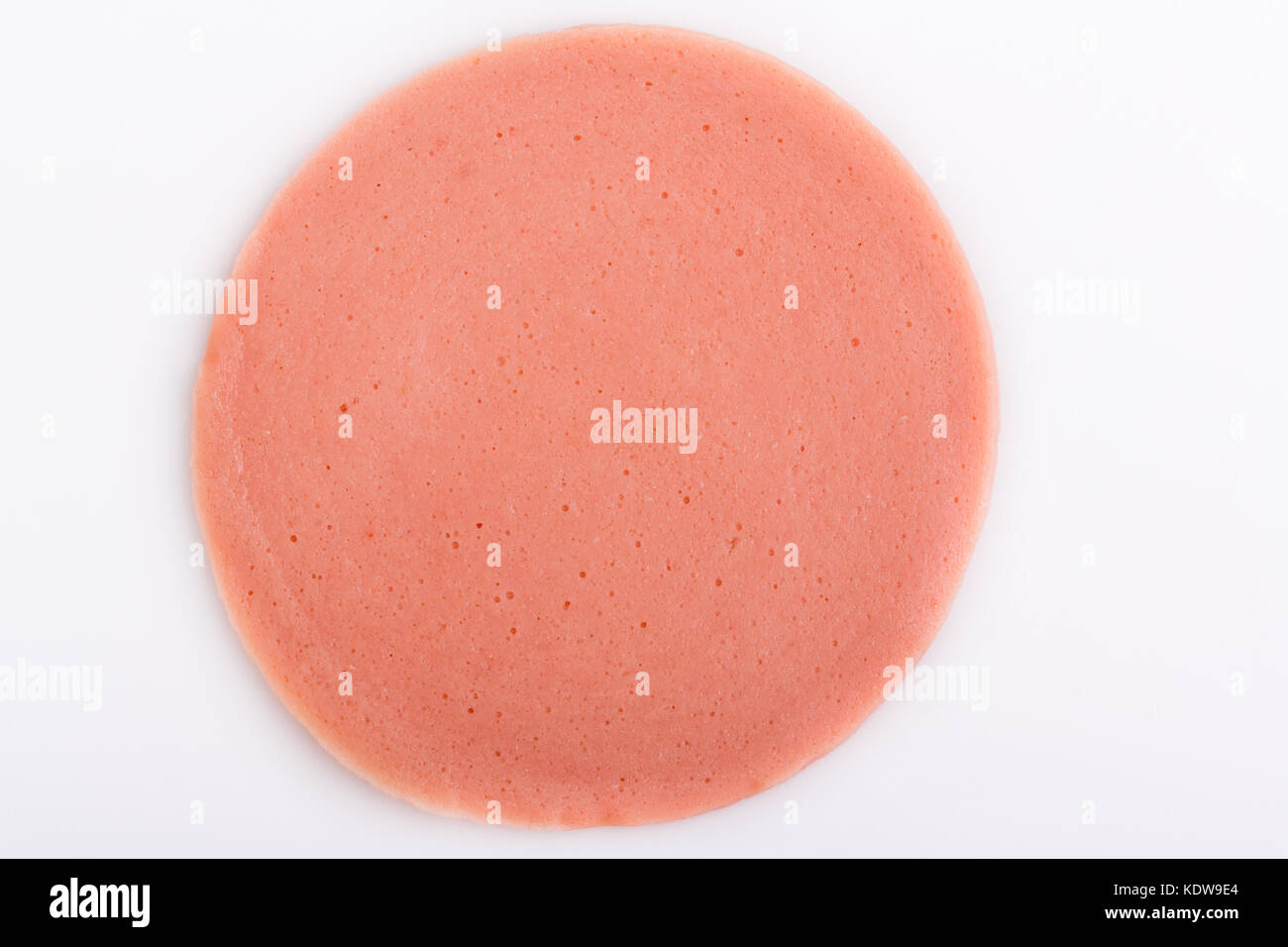 ham sausage or rolled bologna slices on white background Stock Photo ...