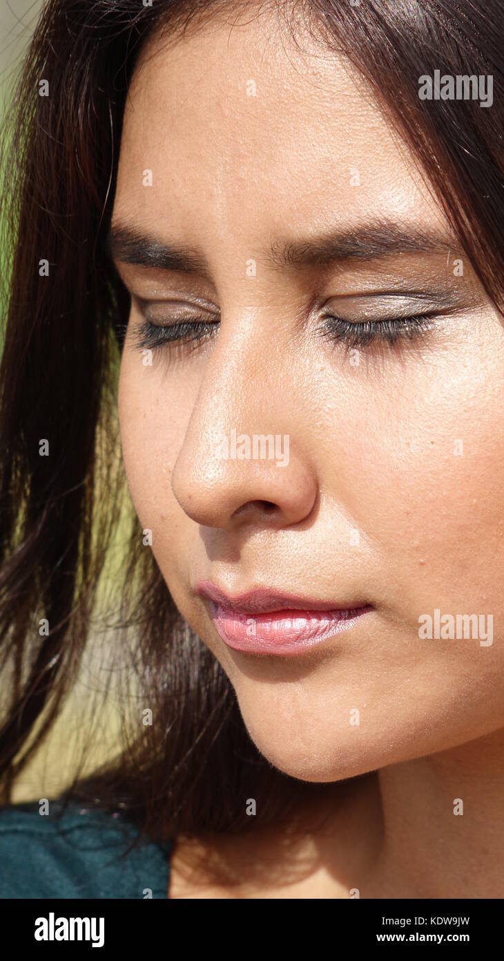 Teen Girl Eye Closed High Resolution Stock Photography and Images - Alamy
