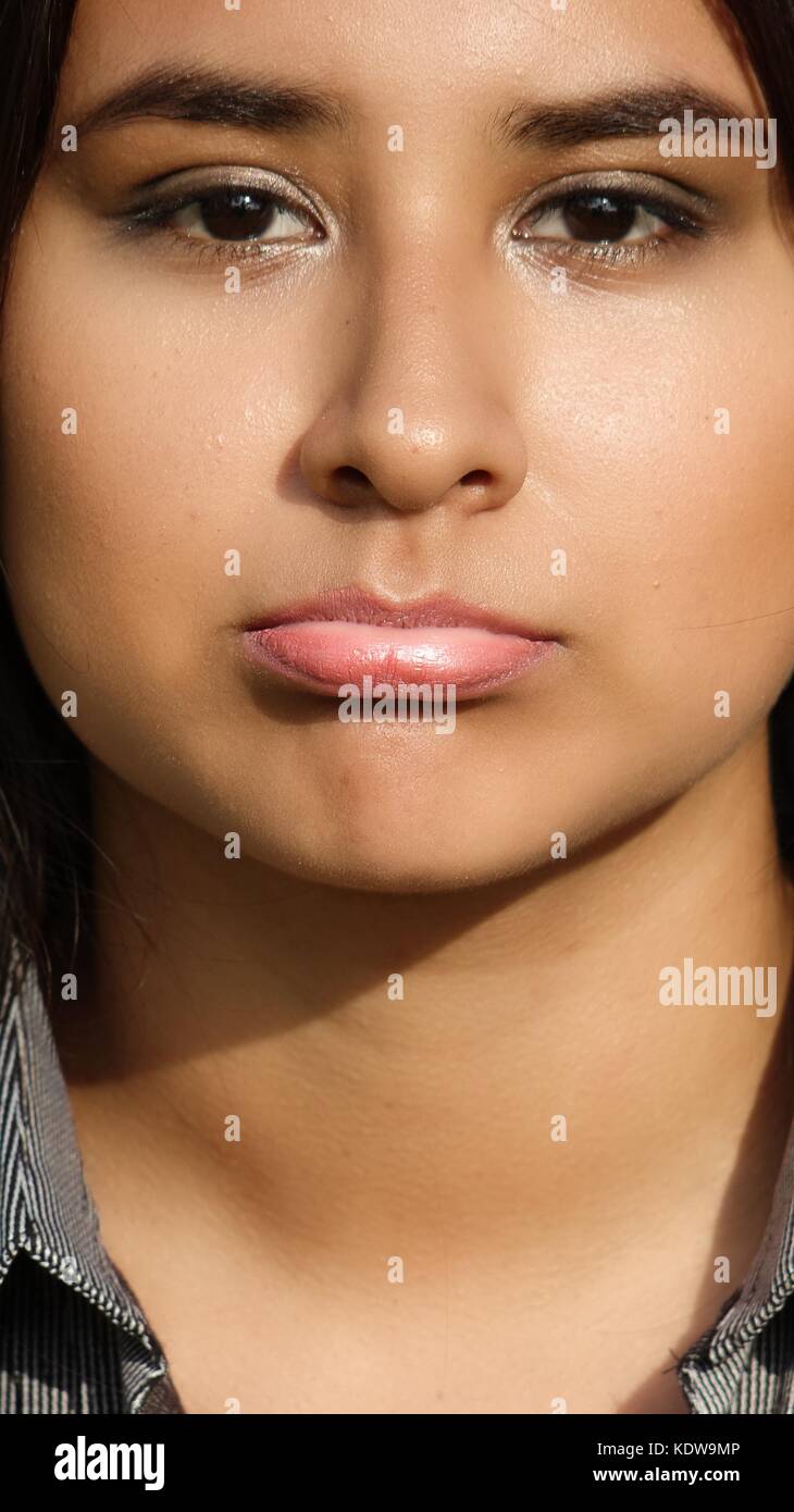 Girl Teen With Sad Face Stock Photo - Alamy