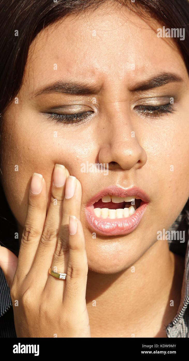 Pretty Female With Toothache Stock Photo - Alamy
