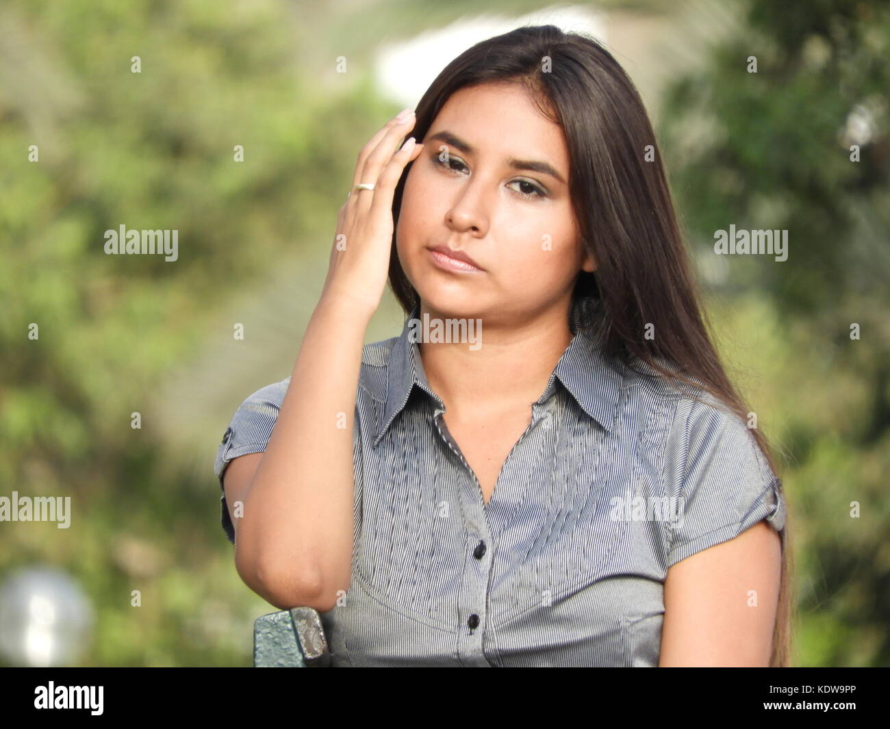 Worrisome Teenage Girl Stock Photo - Alamy