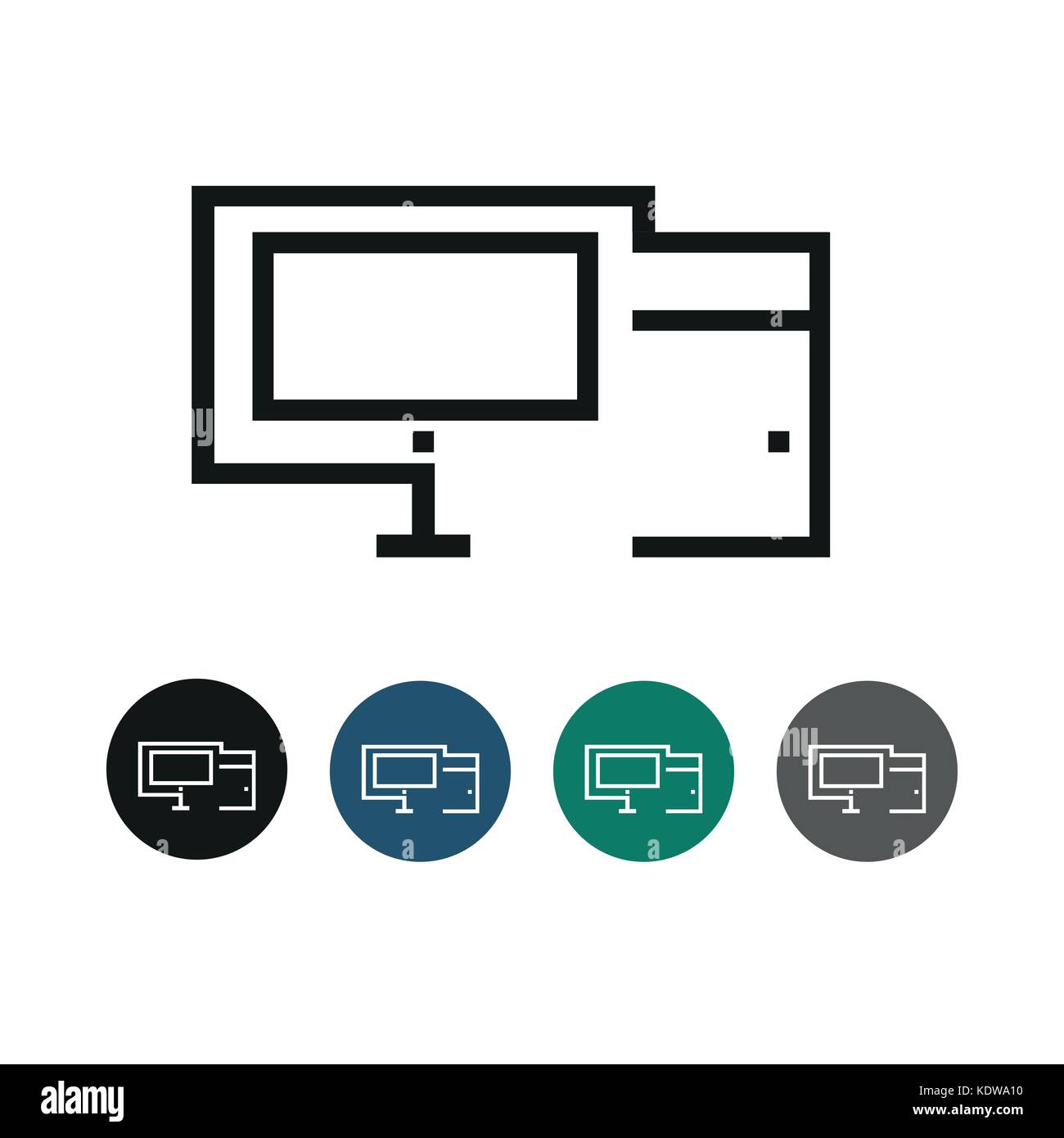 PC Desktop Outline Graphic Illustration Stock Vector Image & Art - Alamy