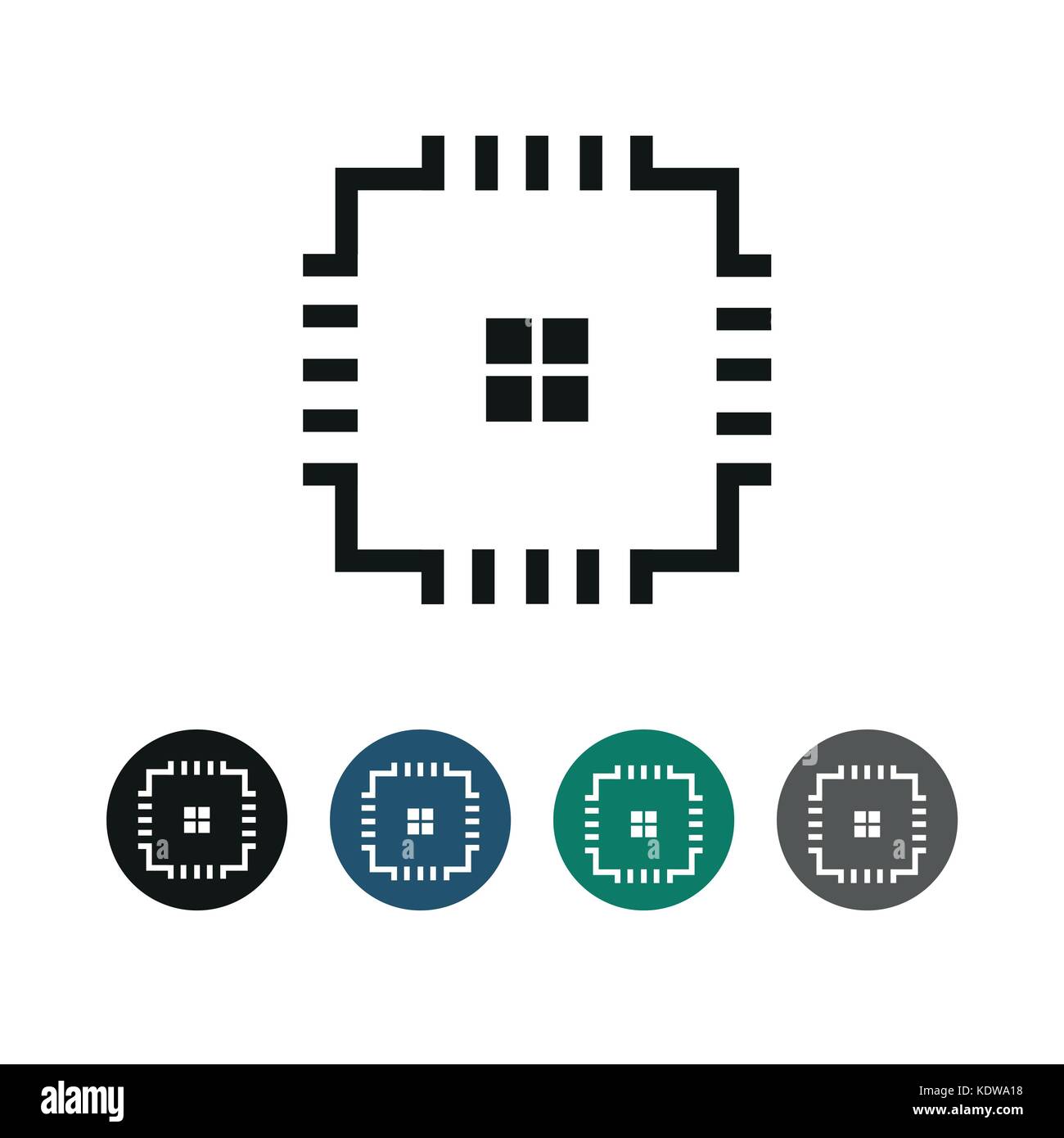 Processor Outline Graphic Illustration Stock Vector Image & Art - Alamy