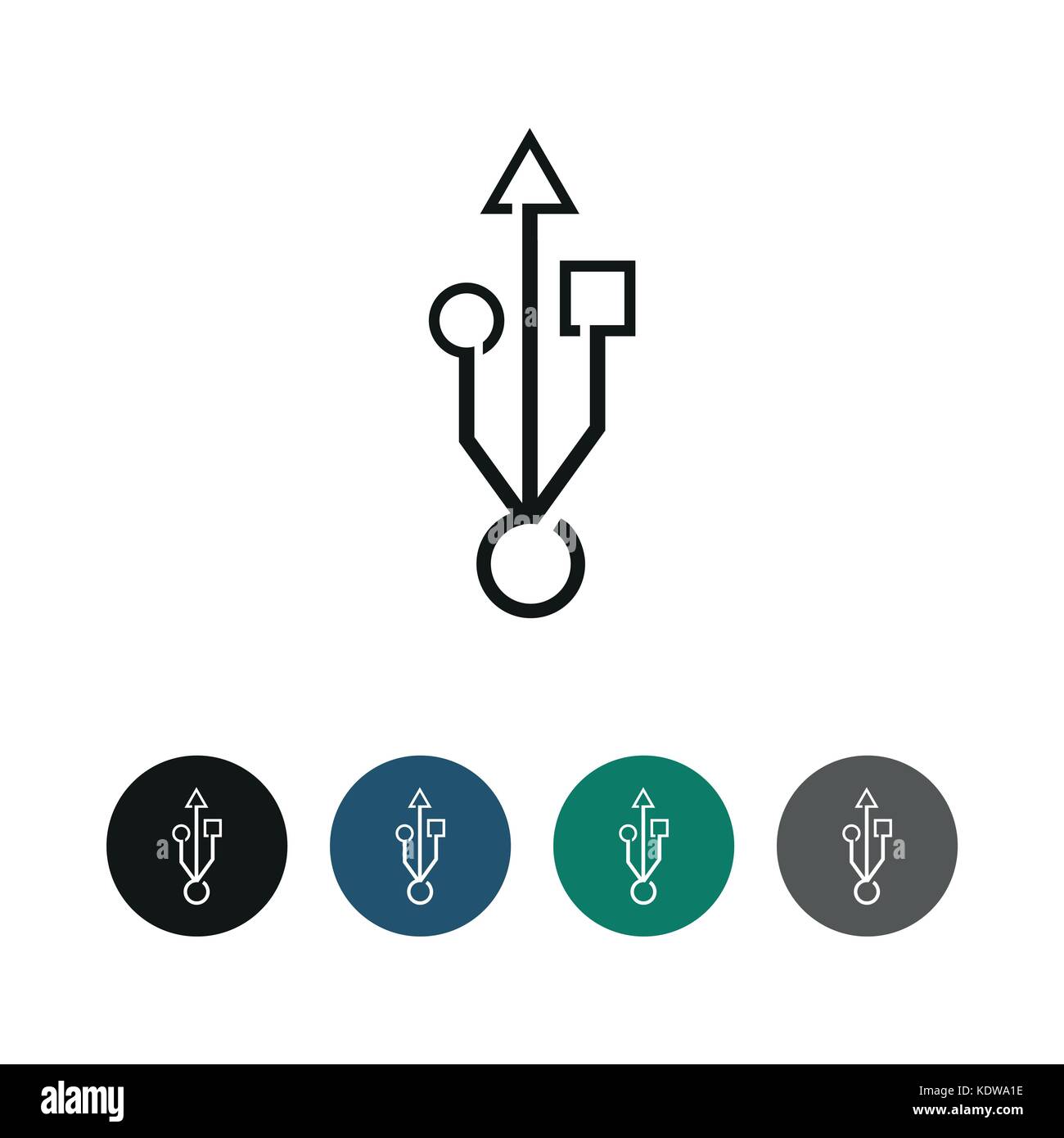 Universal Serial Bus Symbol Outline Graphic Illustration Stock Vector ...