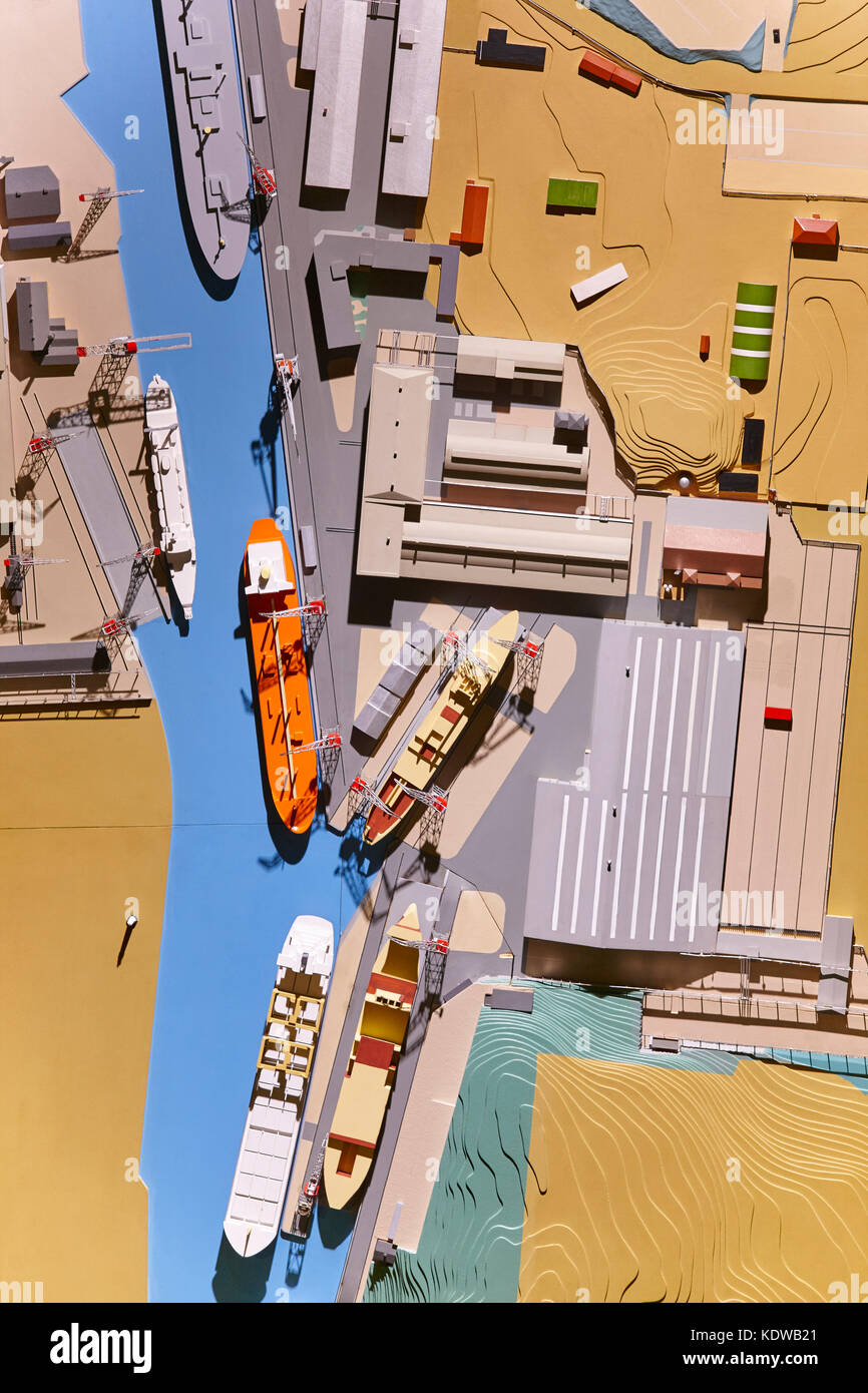 Harbor mock up detail view from above. Urban planning. Architecture ...