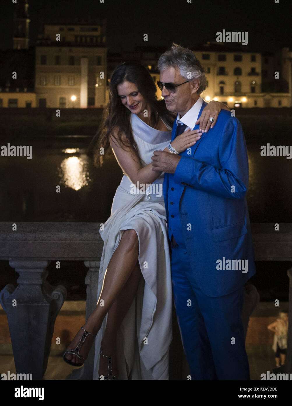 Andrea Bocelli and his wife Veronica Berti posing in Italy Featuring ...