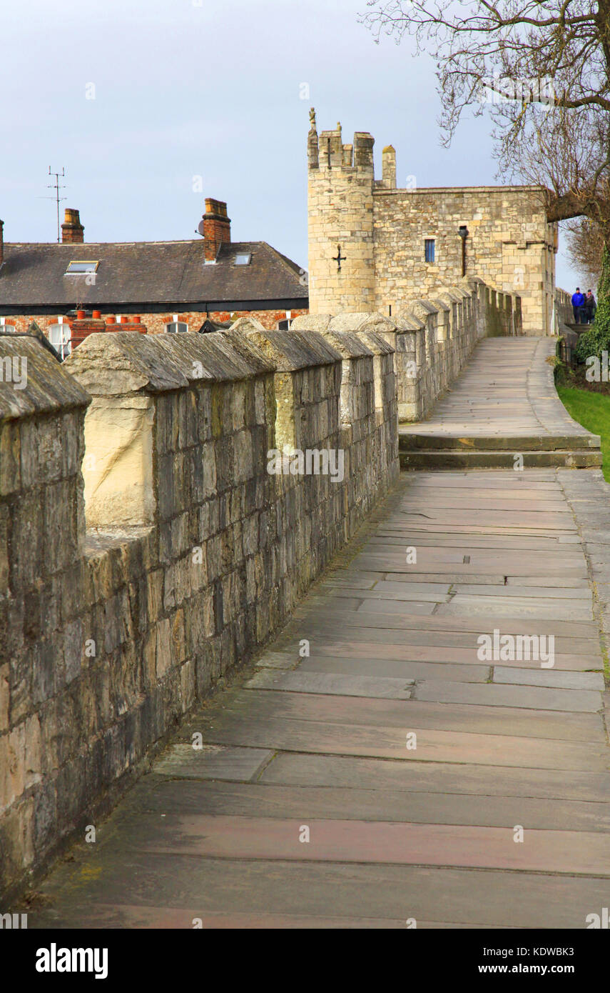 the ancient city walls that surround the city of your england Stock ...