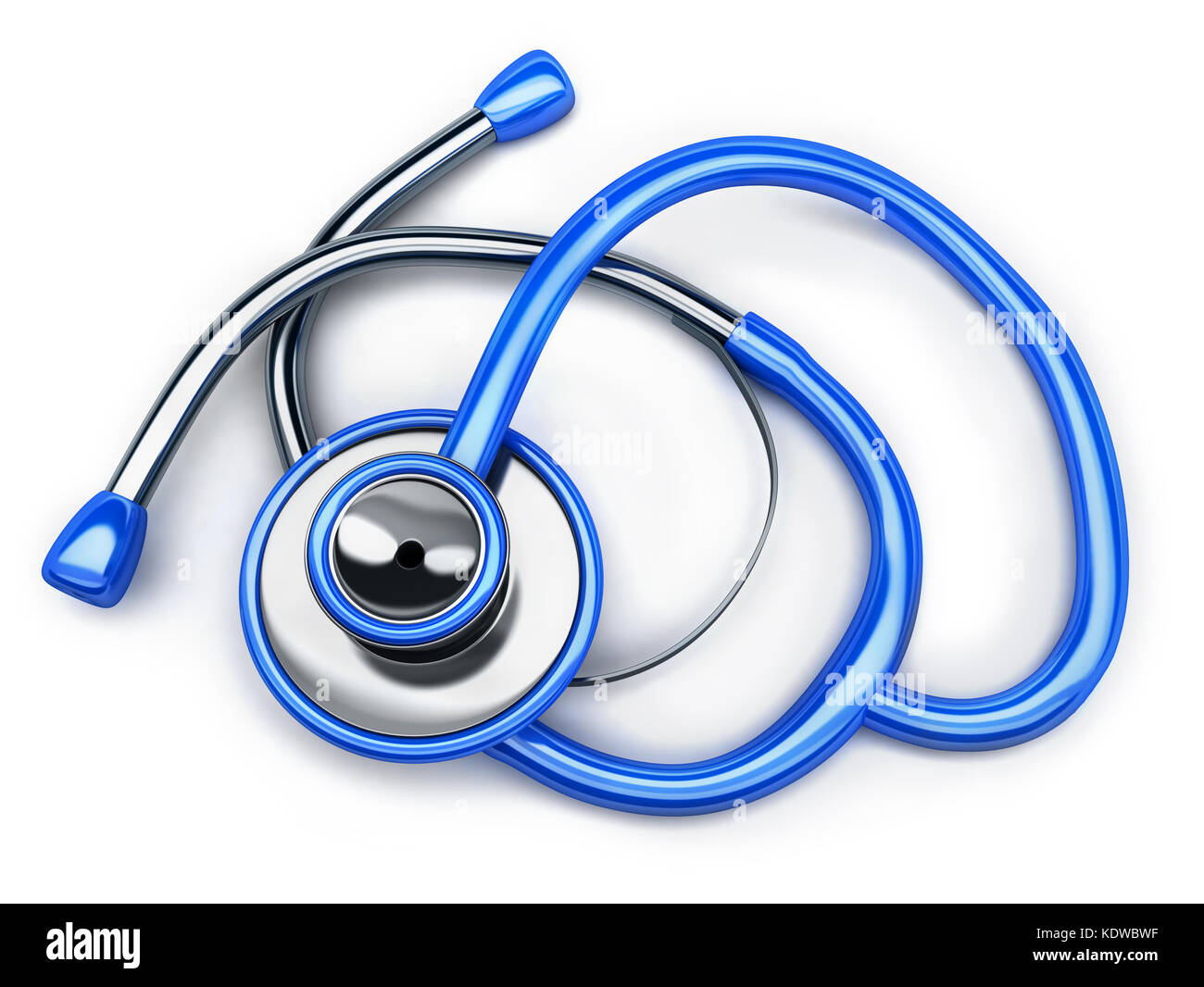 Stethoscope blue on white background. 3d illustration Stock Photo - Alamy