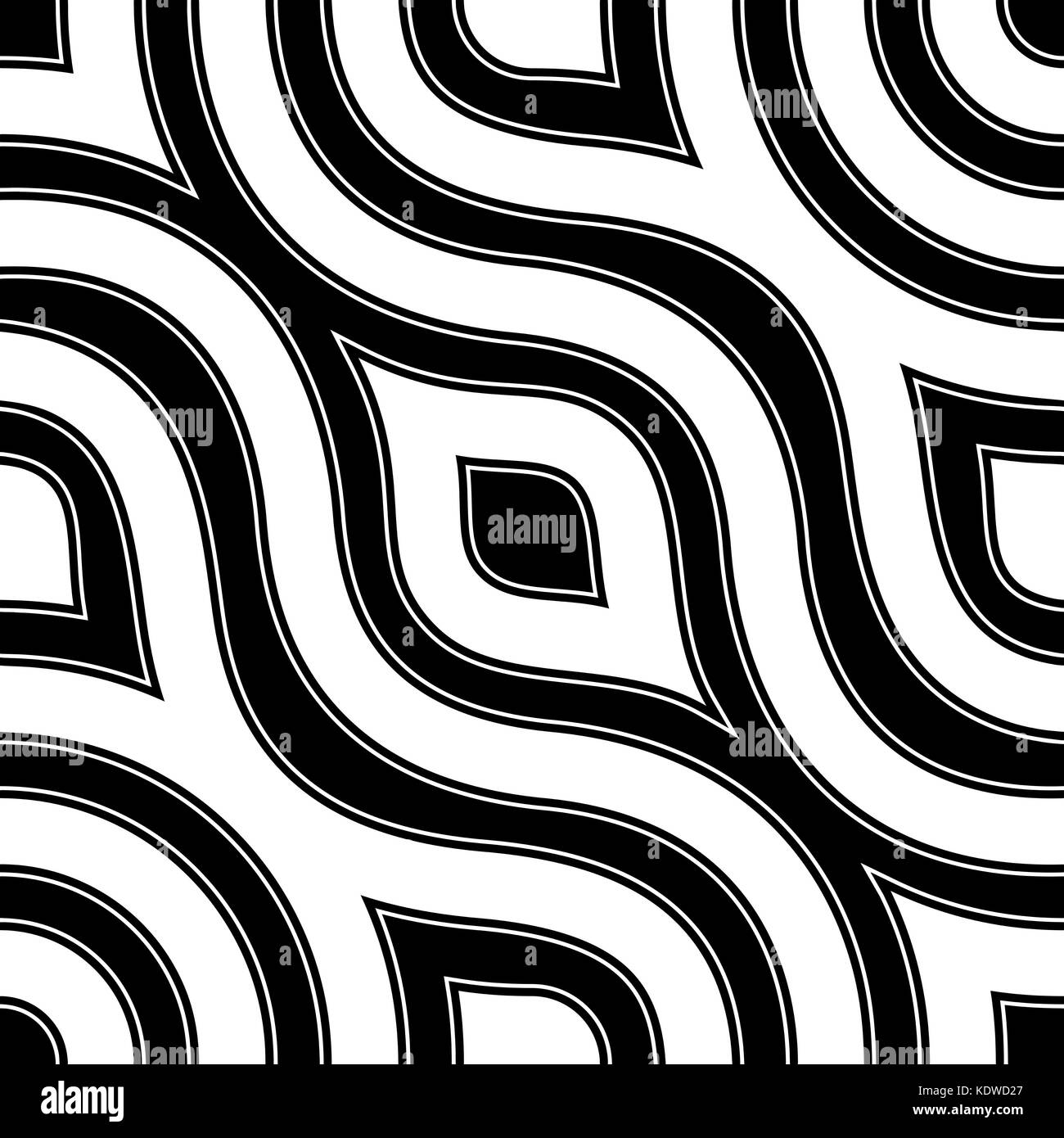 Wavy line white seamless pattern. Fashion graphic design. Modern ...