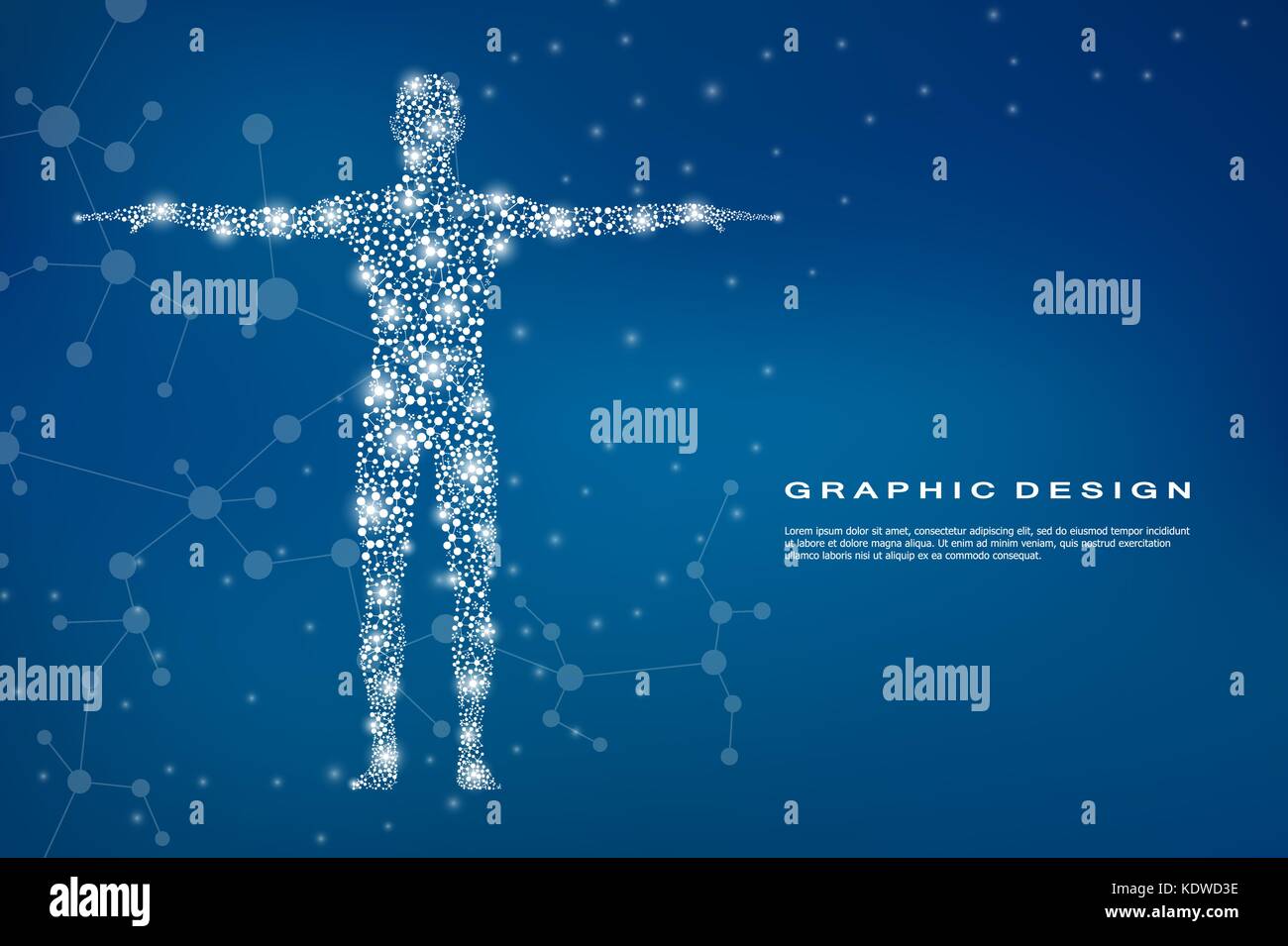 Abstract human body with molecules DNA. Medicine, science and ...