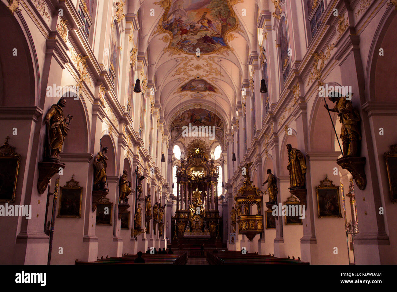 Inside Peterskirche, or Saint Peter Church, in Munich, Germany Stock ...