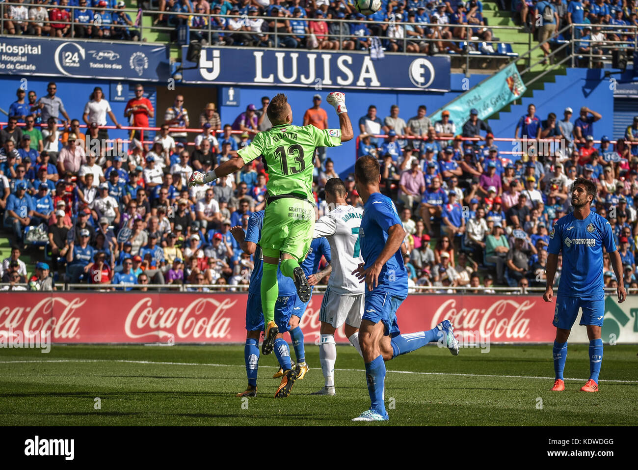 The football mach celebrate in Getafe´s stadium coliseum between Getafe ...