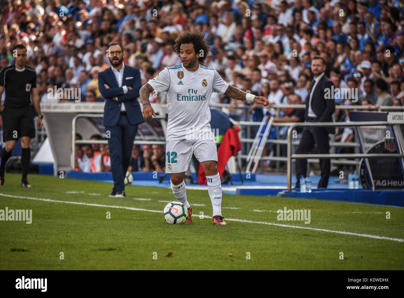 The football mach celebrate in Getafe´s stadium coliseum between Getafe ...