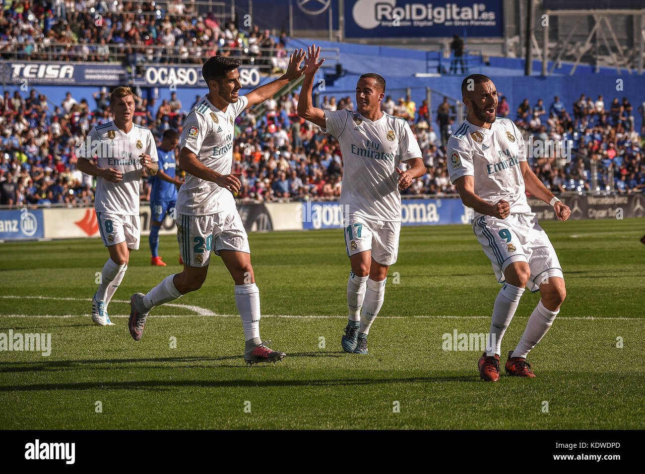 The football mach celebrate in Getafe´s stadium coliseum between Getafe ...