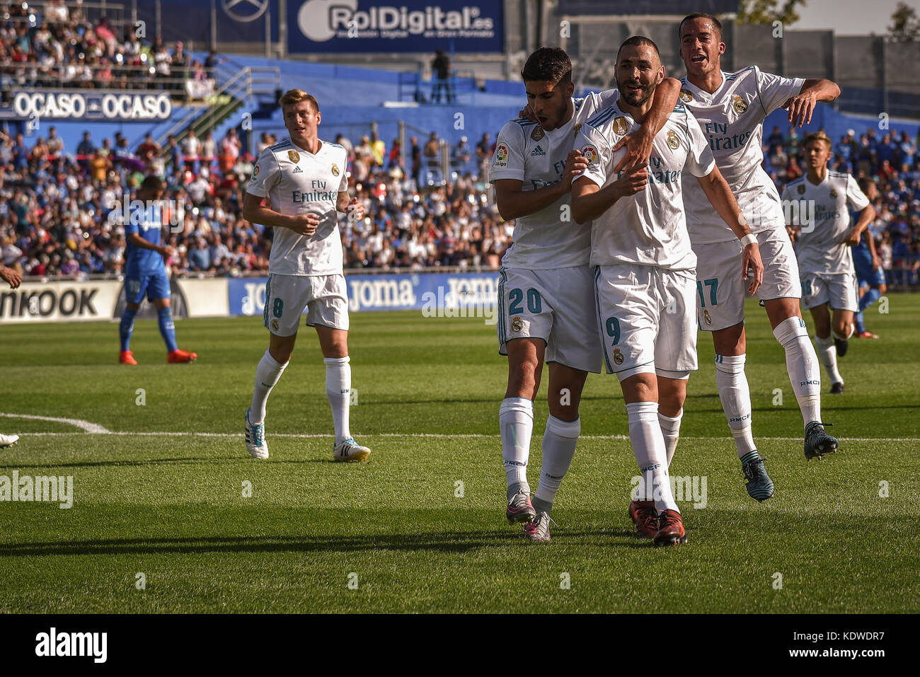 The football mach celebrate in Getafe´s stadium coliseum between Getafe ...