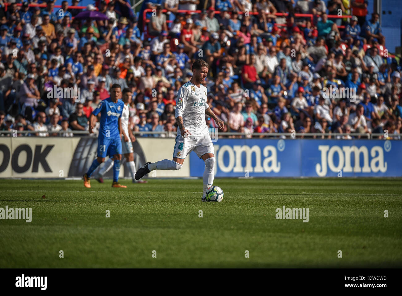 The football mach celebrate in Getafe´s stadium coliseum between Getafe ...