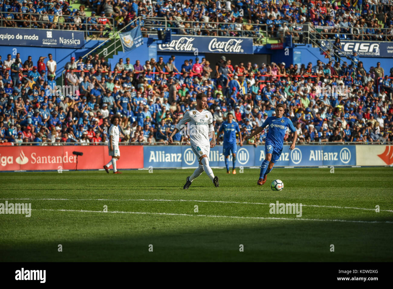 The football mach celebrate in Getafe´s stadium coliseum between Getafe ...
