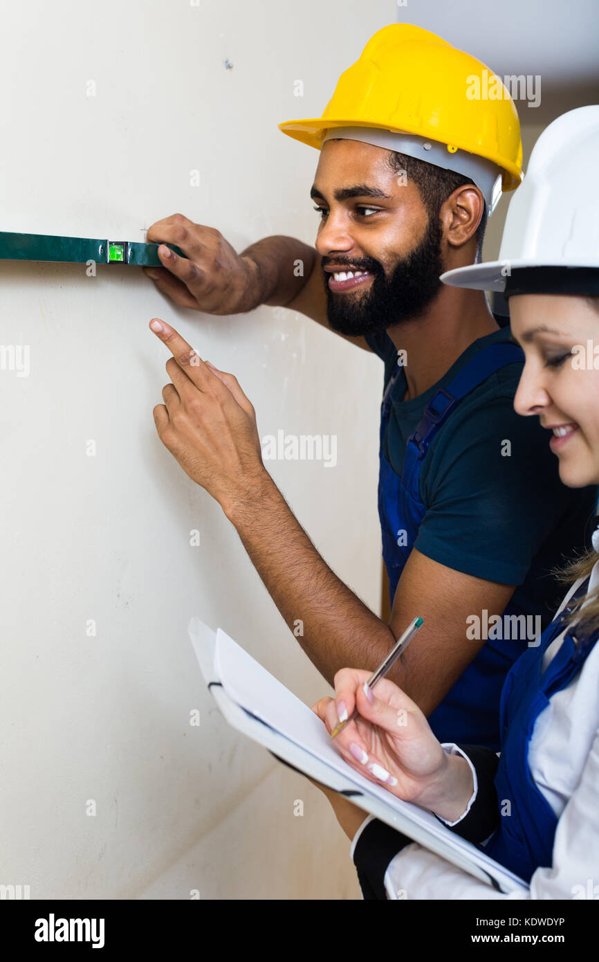 Constructor and positive european professional builder with spirit ...