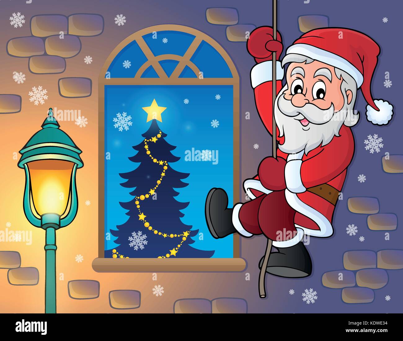 Climbing Santa Claus theme image 3 - eps10 vector illustration Stock ...