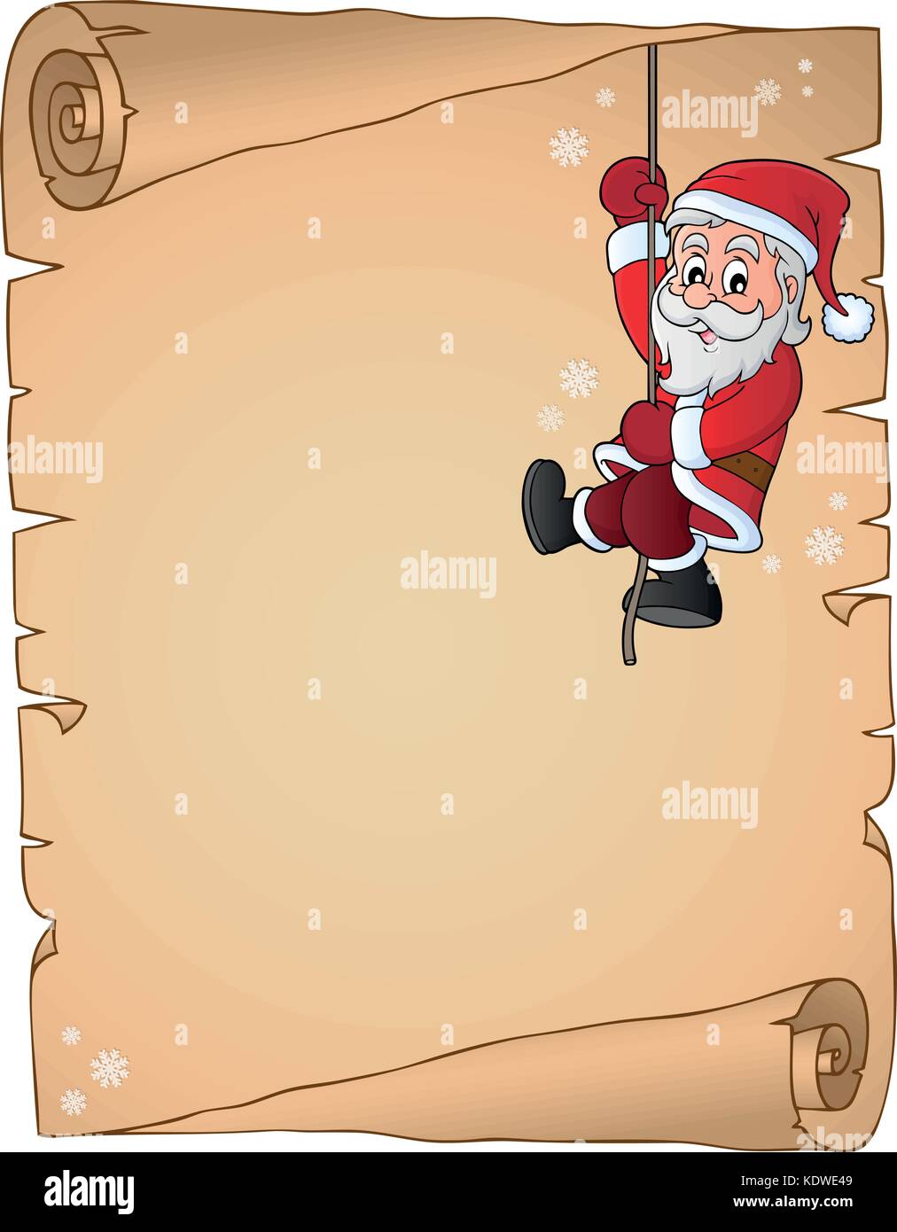 Climbing Santa Claus theme parchment 1 - eps10 vector illustration ...